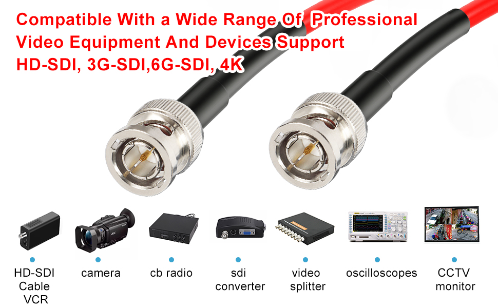 Amazon.com: XRDS 12G SDI Cable 75FT, 75ohm RG6 BNC Supports HD-SDI/4K, 3G/6G-SDI for Video ...
