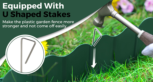 Amazon.com : HIKUIBU Garden Edging Border, 25PCS Plastic Landscape Edging Border No Dig, Garden ...