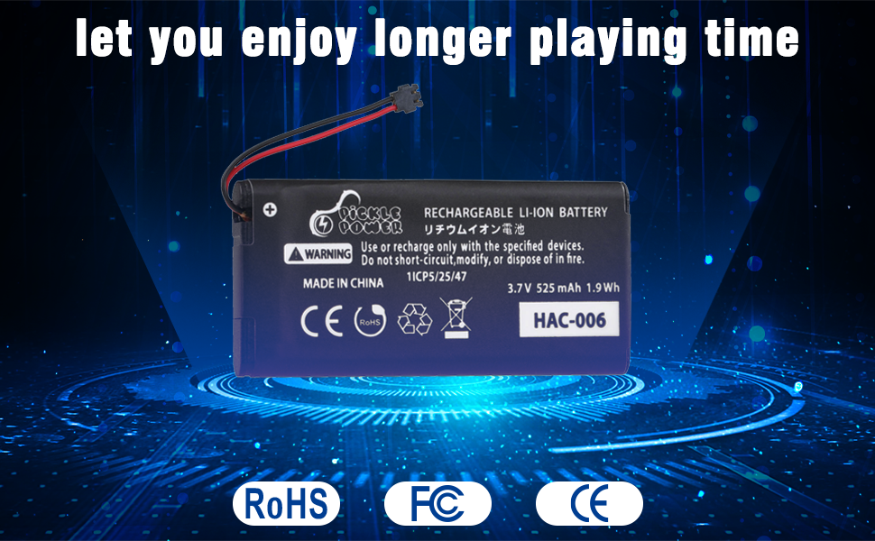 Joy Con Battery Replacement, Pickle Power 2 Pack HAC-006 Battery for Nintendo Switch HAC-015 HAC ...