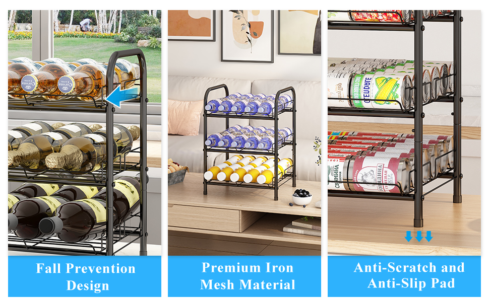 Amazon.com: GILLAS 3 5 6 7 8 Tier Water Bottle Storage, Metal Beverage Can Rack,Large Capacity ...