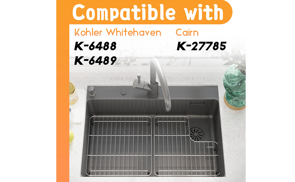 Amazon.com: DPZM 29.12''x14.7'' 6489 Sink Rack K-6639-ST Whitehaven Bottom Basin Racks For ...