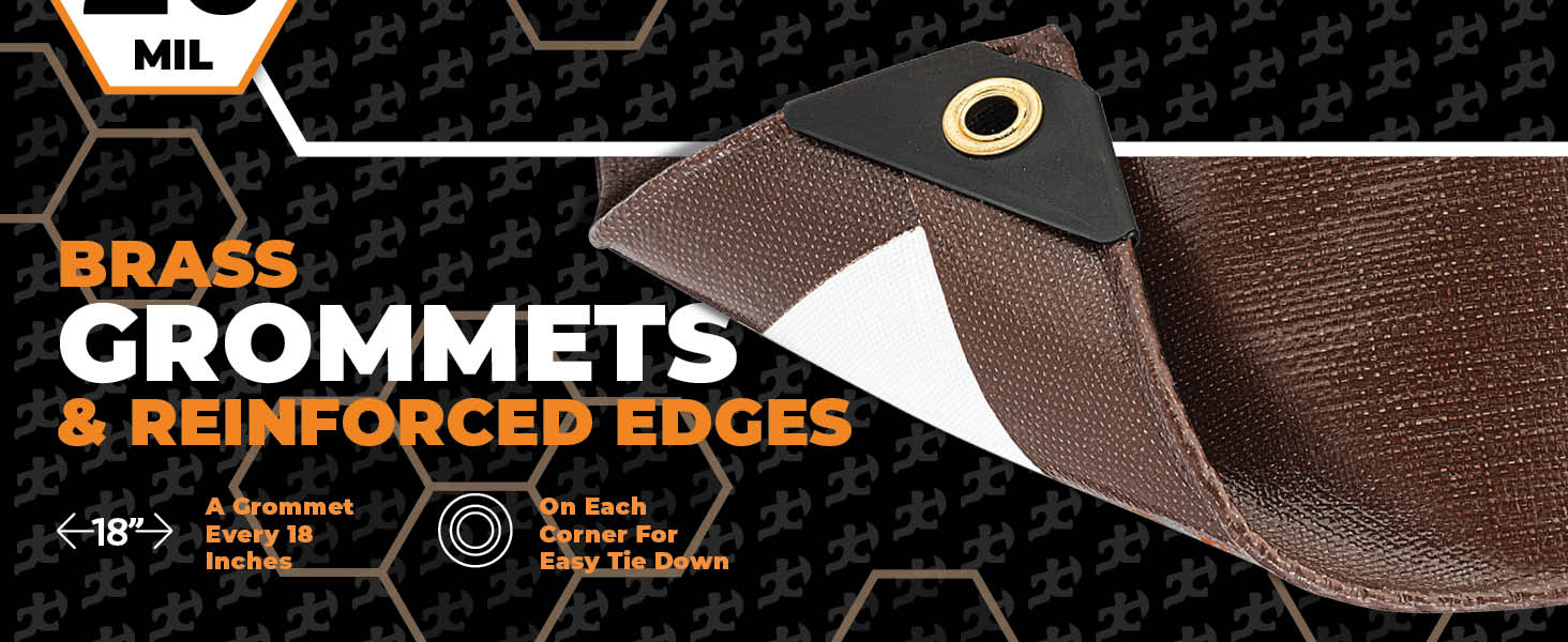 xpose safety 10' x 20' Brown/White Ultra Heavy Duty Tarp - 20 Mil Tarps ...