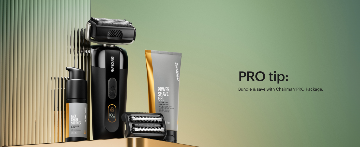 Amazon.com: MANSCAPED® The Chairman™ PRO Men’s Electric Foil Face Shaver - Two Interchangeable ...