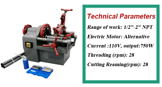 PreAsion Electric Pipe Threader Machine, 1/2"-2" Power Pipe Threading Machine, 110V Threading ...