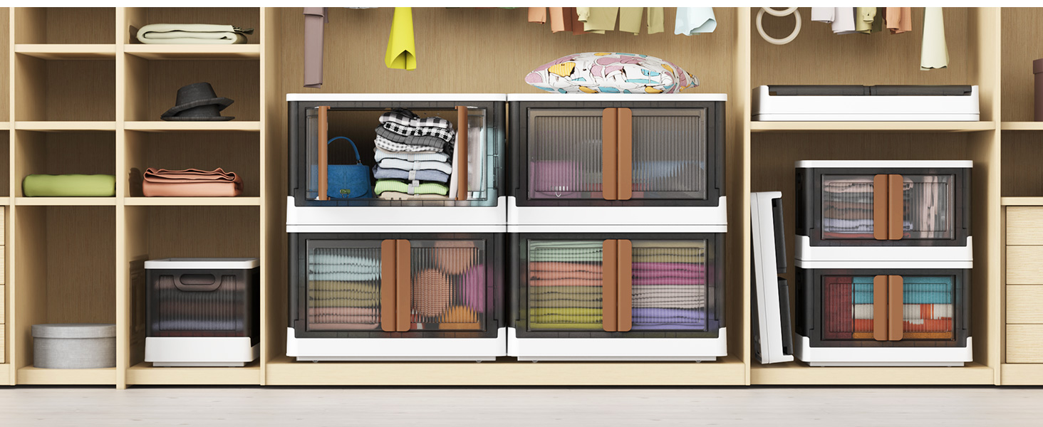 Amazon.com - BROVIEW V6 Plastic Storage Bins with Lids and Doors, 19 ...