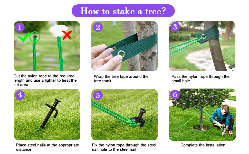 Amazon.com : 15.8" Overlength Tree Stakes, 3 Pcs Heavy Duty Tree Stakes ...