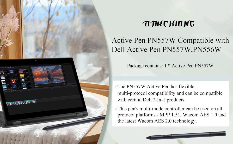 Active Pen PN557W Bluetooth for Dell Active Pen PN557W,PN556W Compatible with 2 in 1 Laptop for ...