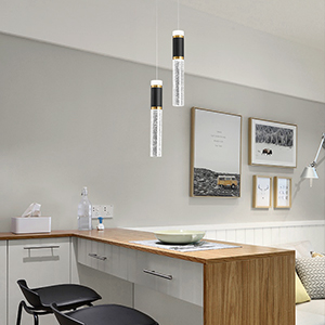 BNHHLZ 2-Light Pendant Lights Kitchen Island Black Small Pendant Lights, Dimmable LED Hanging ...