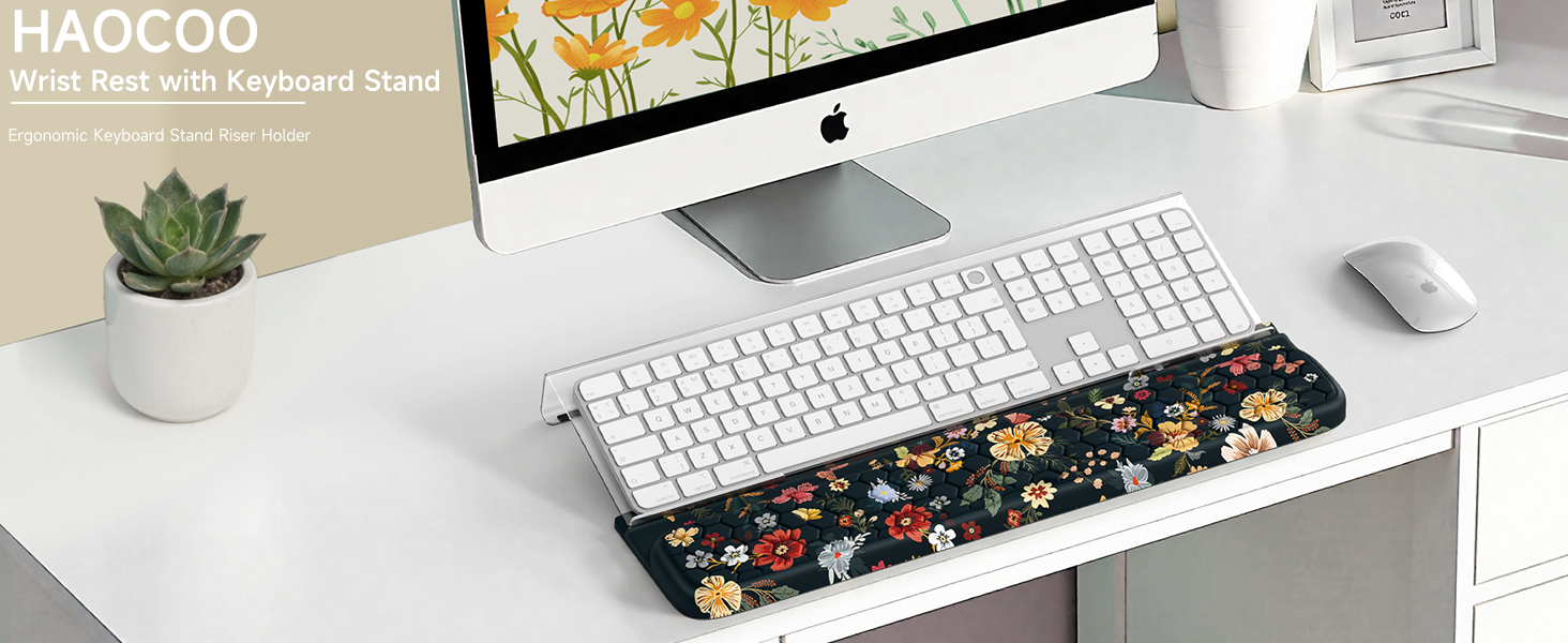 Amazon.com: HAOCOO Wrist Rest with Computer Keyboard Stand, 3-Level ...