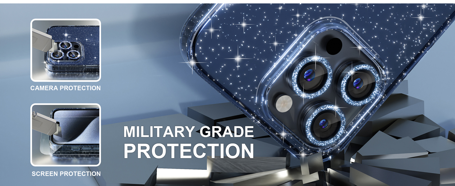 Amazon.com: Choiche Compatible for iPhone 15 Pro Max Case, Women Cute Clear Glitter Bling ...