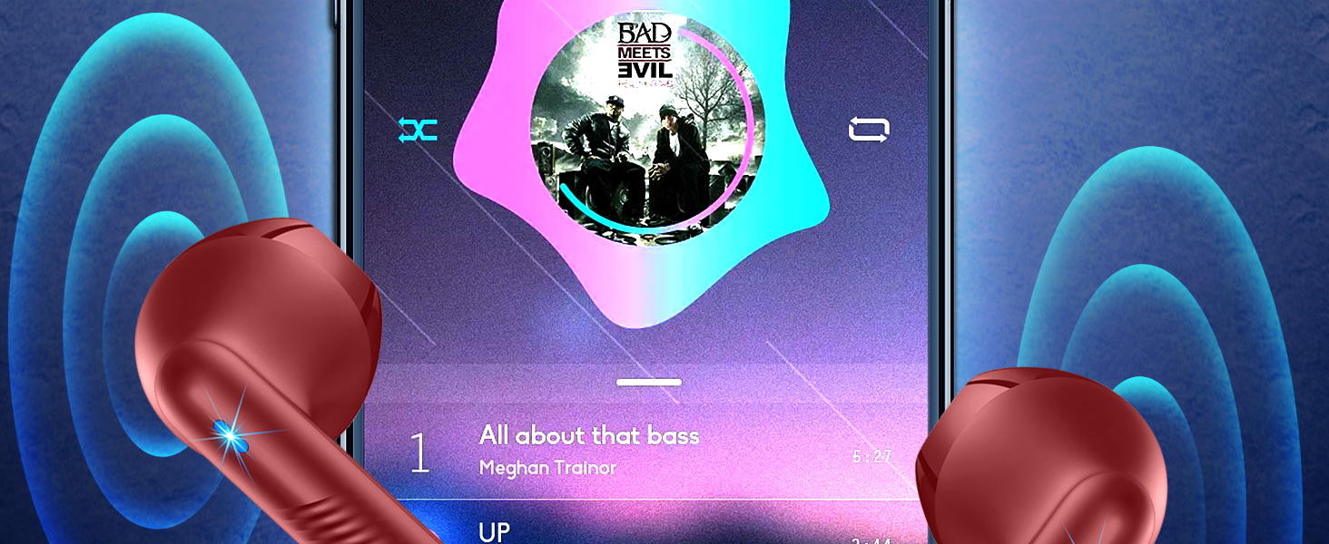 Amazon.com: Jxrev Wireless Earbuds, Bluetooth Headphones LED Power ...