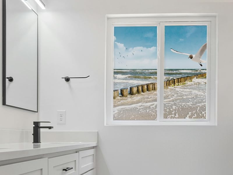 ARTland Wanddeko Wandtattoo selbstklebende Vinylfolie 100x70 cm Fensterblick Fenster Botanik ...