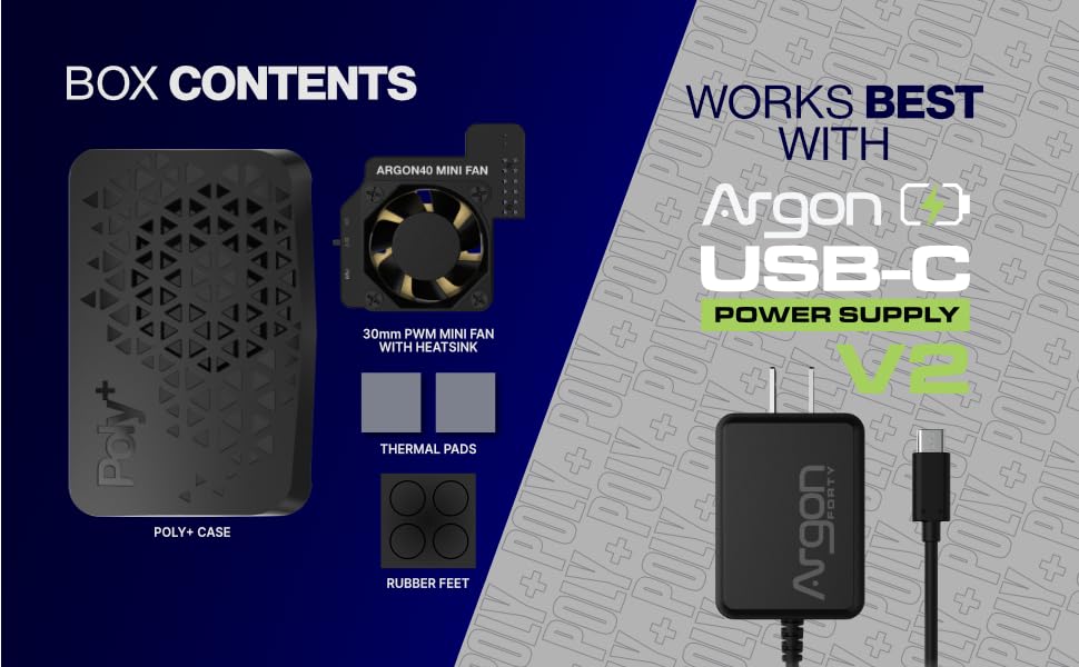 Argon Poly+ Case | Raspberry Pi 4 Plastic Case with PWM controllable Fan and Heatsink ...