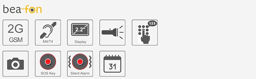 Beafon, SL260, Silverline, Tastentelefon, Seniorenhandy mit SOS Notruftaste, Hörgerätekompatibel ...