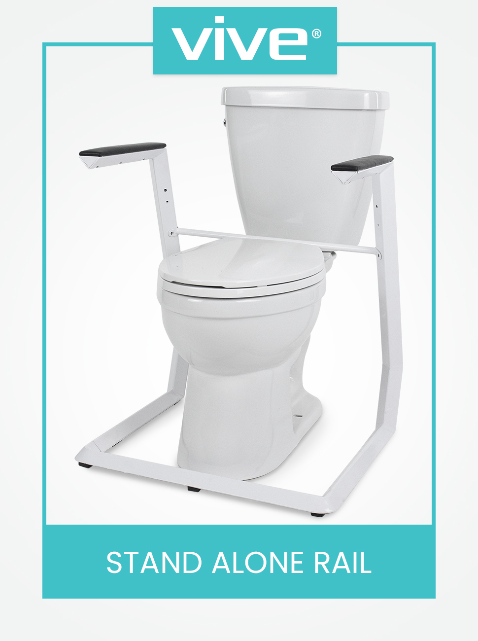 Amazon.com: Vive Toilet Safety Rail - Stand Alone Handicap Grab Bar - Disability aid for Seniors ...