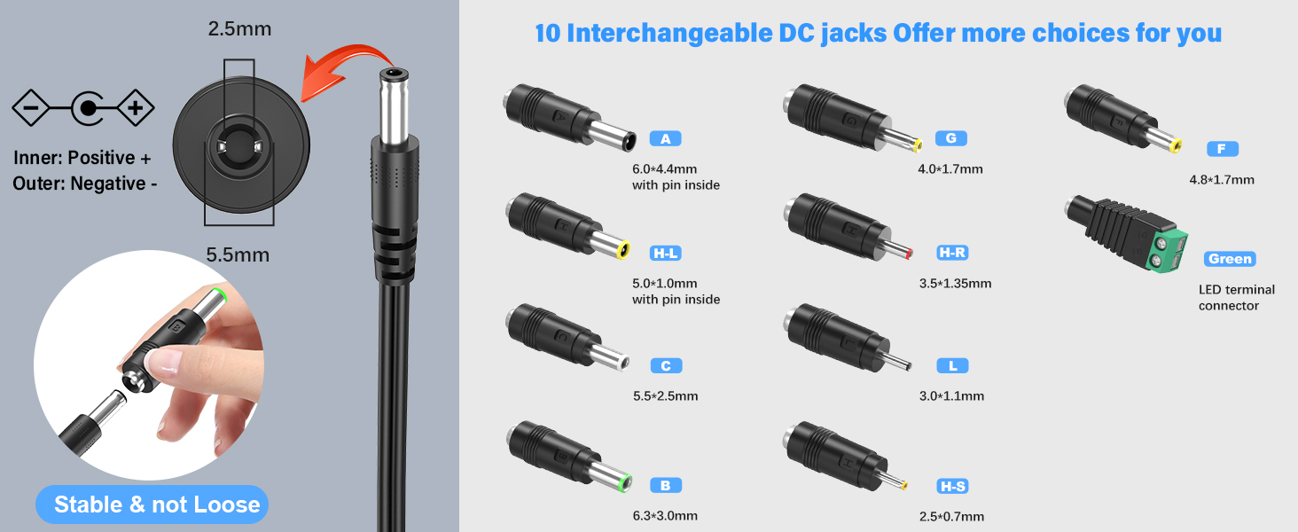 Amazon.com: 9V 3A 2.5A Universal AC/DC Adapter 27W Max UL Listed ...