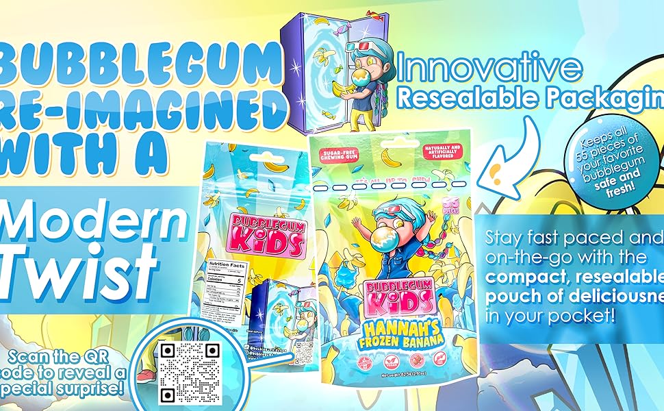 Amazon.com : Bubblegum Kids Sugar Free Gum - Bubble Gum for Kids and ...