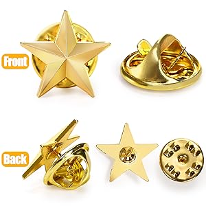 Amazon.com: Cedilis 100 Pack Gold Star Lapel Pins Military Star Badges Pins for Memorial Day ...