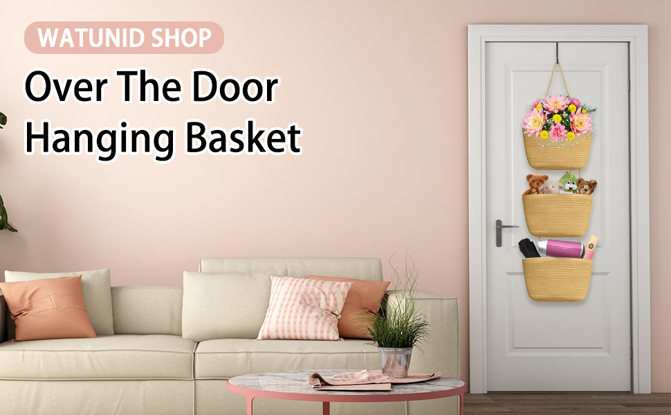 Amazon.com: WATUNID Over The Door Hanging Basket, 3 Tier Wall-Mounted ...