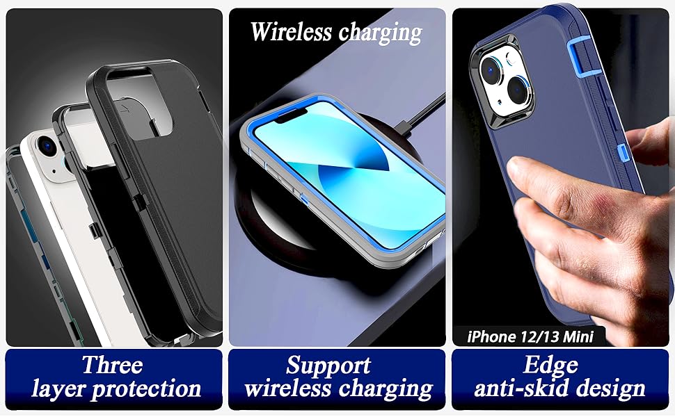 Amazon.com: YmhxcY for iPhone 12 Mini / 13 Mini Case Shockproof Dropproof Dust-Proof Drop Proof ...