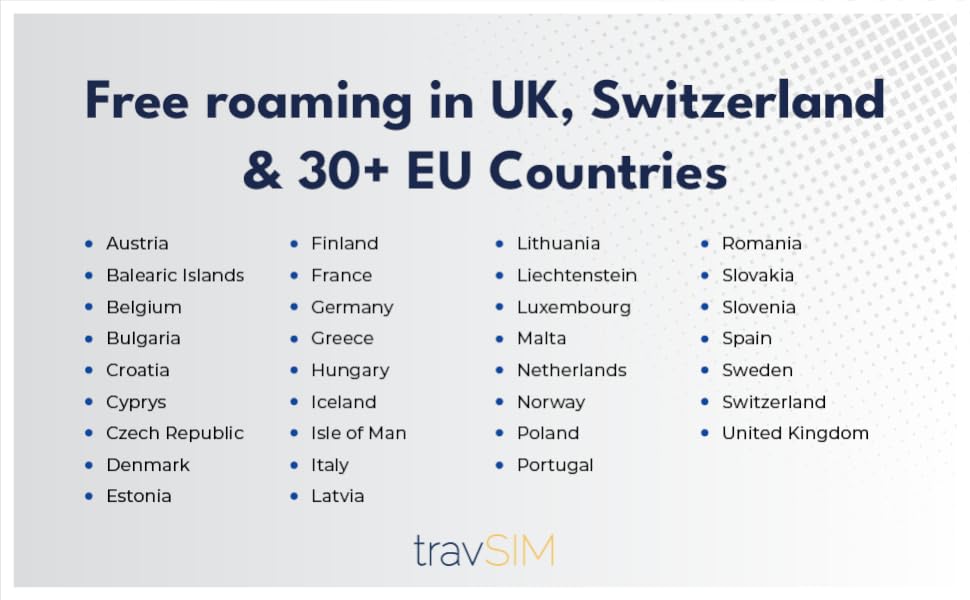 travSIM Europe SIM Card | 6GB Data with 4G/5G speeds | Unlimited Calls | Use in The UK ...