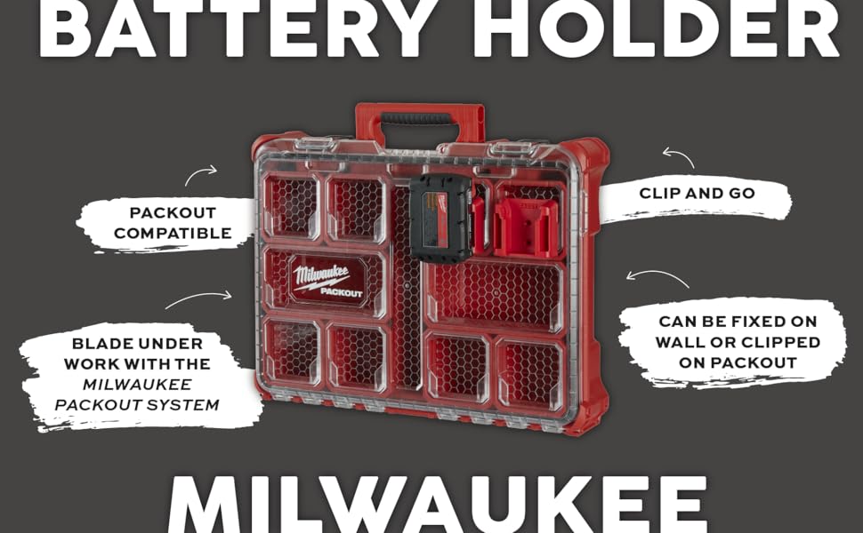 Caddy | Battery Holder Compatible With Milwaukee M18 & PACKOUT - Perfect for Work Van ...