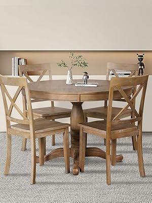 Amazon.com - JUSTONE 5-Piece Round Dining Table Set for 4,Round ...
