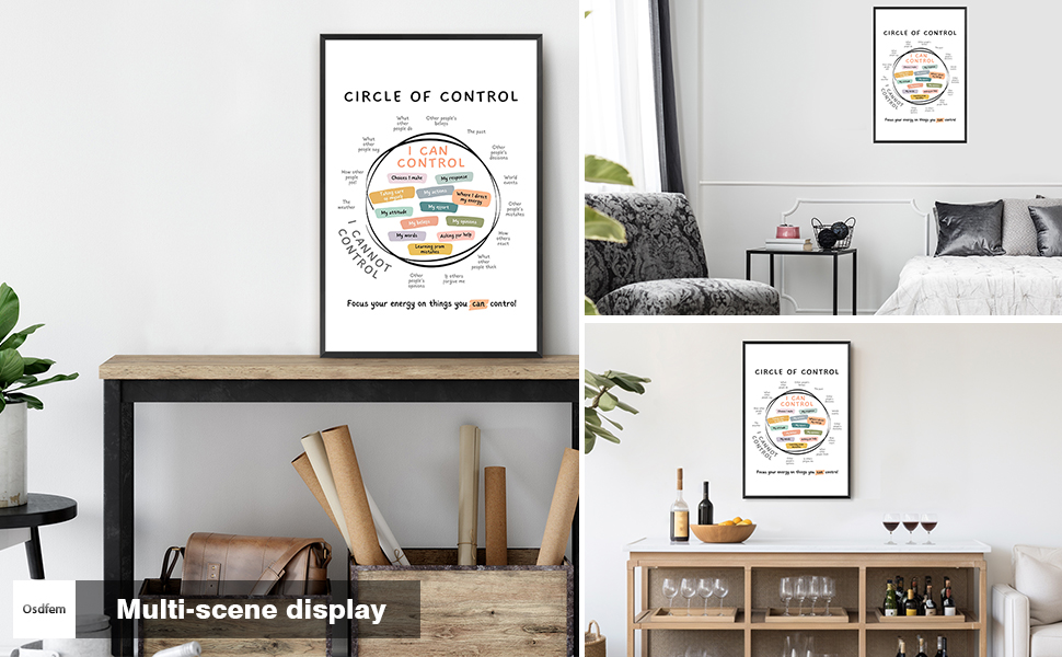 Amazon.com: Osdfem Circle Of Control Poster Mental Health Poster What I ...