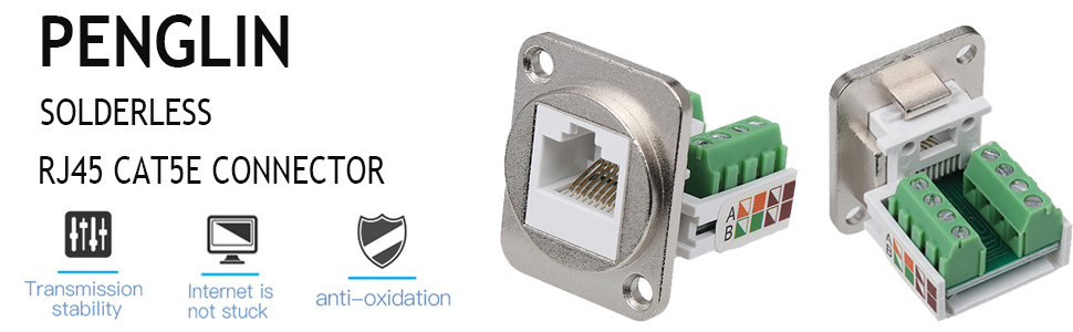 Amazon.com: PENGLIN 5PCS RJ45 Panel Mount Screw Terminal Adapter, RJ45 ...