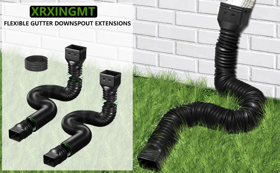 2-Pack Rain Gutter Downspout Extension: Drain Downspout Extender ...