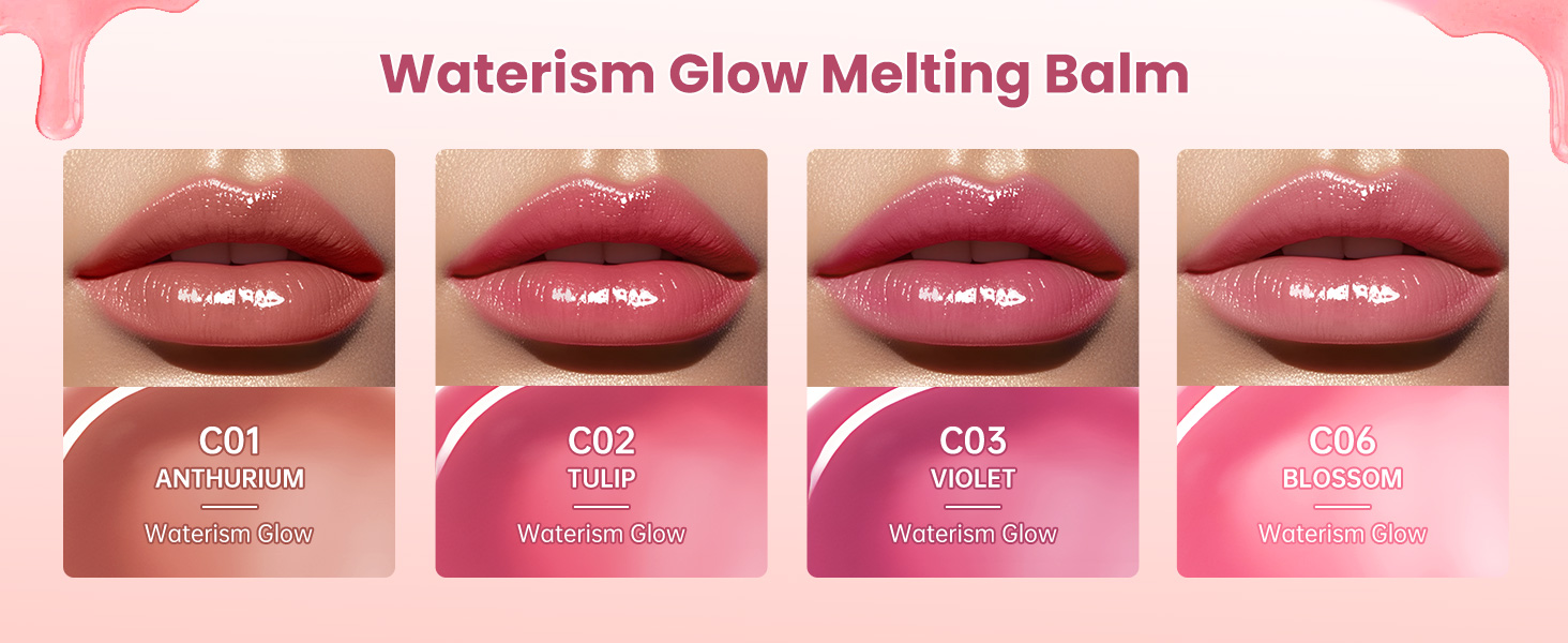 Amazon.com : CATKIN Glossy Lip Balm Ultra Hydating Glow Lip Tinted Jelly Plump Melting Balm Shea ...