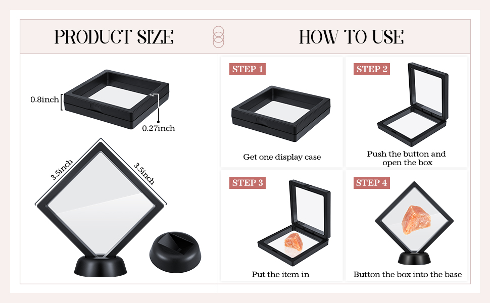 Amazon.com: Leelosp 40 Pcs 3D Floating Frame Display Case Coin Display Holder Stands Bulk ...