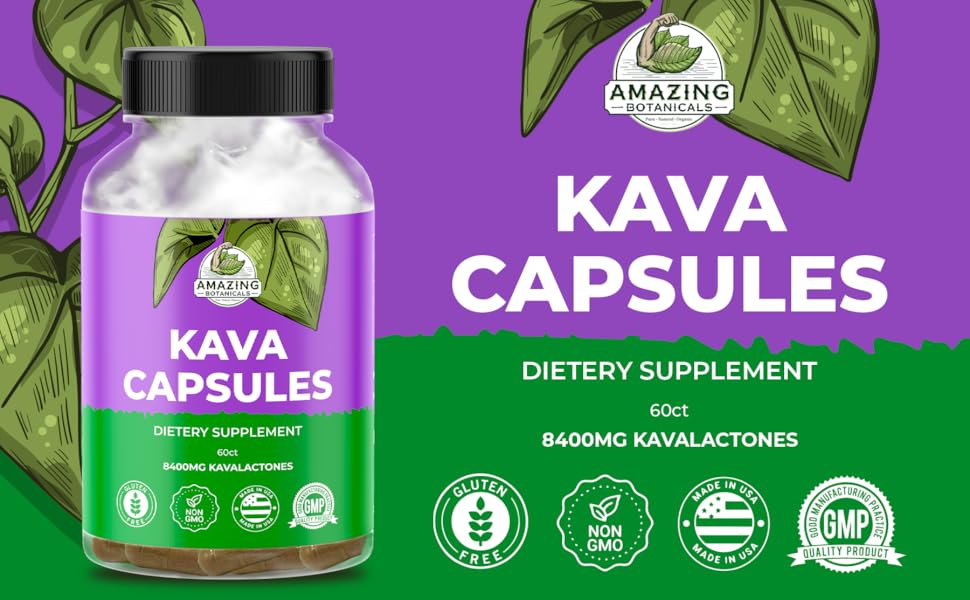 Amazon.com: Premium KAVA KAVA Capsules 1000mg Kava Root Extract per Serving for Deep Relaxation ...