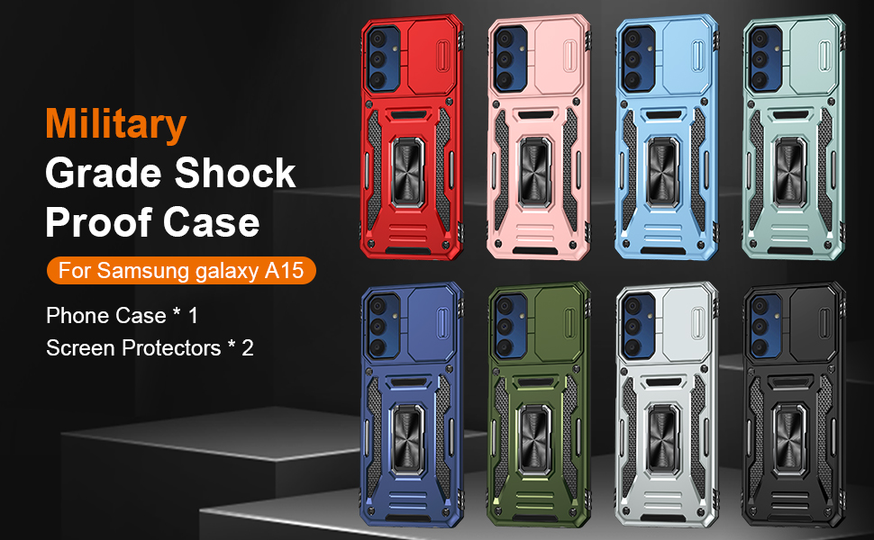 Amazon.com: Ezanmull Samsung Galaxy A15 5G Protective Case, Military Grade Shockproof Phone Case ...