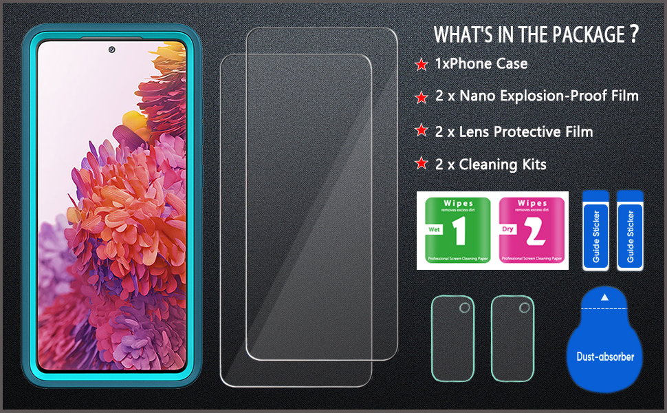 Amazon.com: YKHJKLEC for Samsung Galaxy S20 FE 5G Case, [NOT FIT Galaxy S20] with 2Pcs [Nano ...