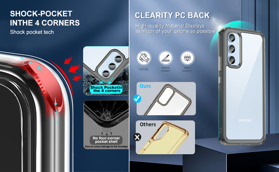 Amazon.com: Guarishel Funda para Samsung Galaxy A54-5G: Cubierta de teléfono a prueba de golpes ...