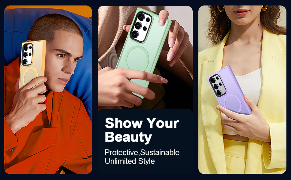 Amazon.com: Oterkin Magnetic for Samsung Galaxy S24 Ultra Case[Compatible with Magsafe] with ...