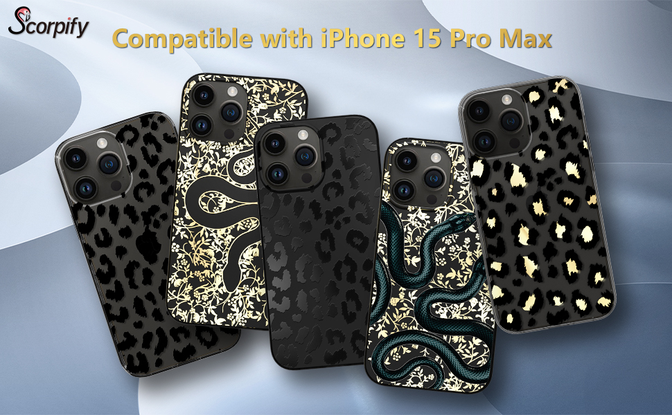 Amazon.com: Scorpify for iPhone 15 Pro Max Case Black Leopard Design, Compatible with MagSafe ...