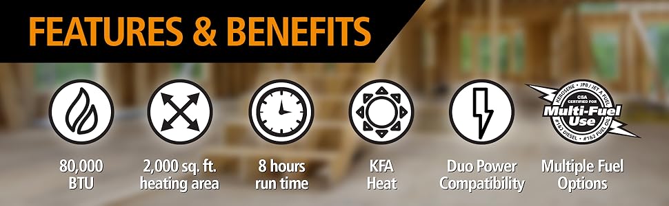 Amazon.com: Remington REM-80TBOA-KFA-B Duo Power Battery Kerosene/Diesel Forced Air Heater w ...