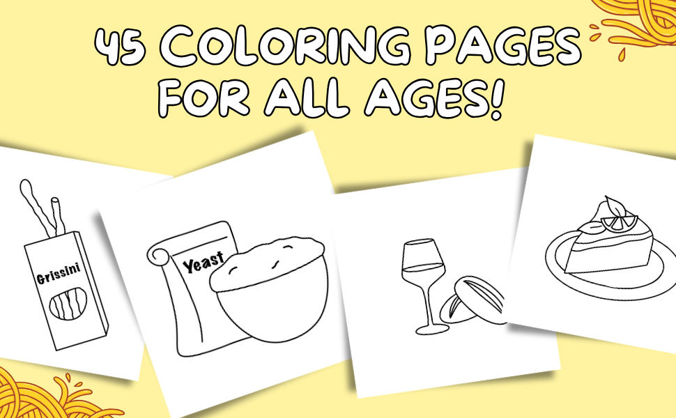 Italian Food Coloring Book: Bold and Easy Italian Food and Snacks ...