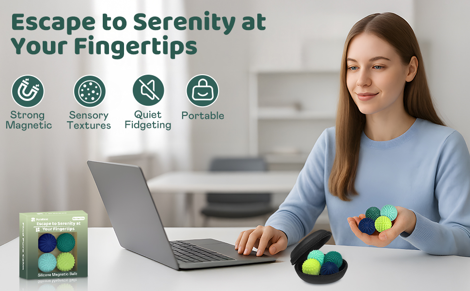 Amazon.com: Magnetic Sensory Fidget Balls – 4PC Medium Weighted Textured Silicone Stress Relief ...