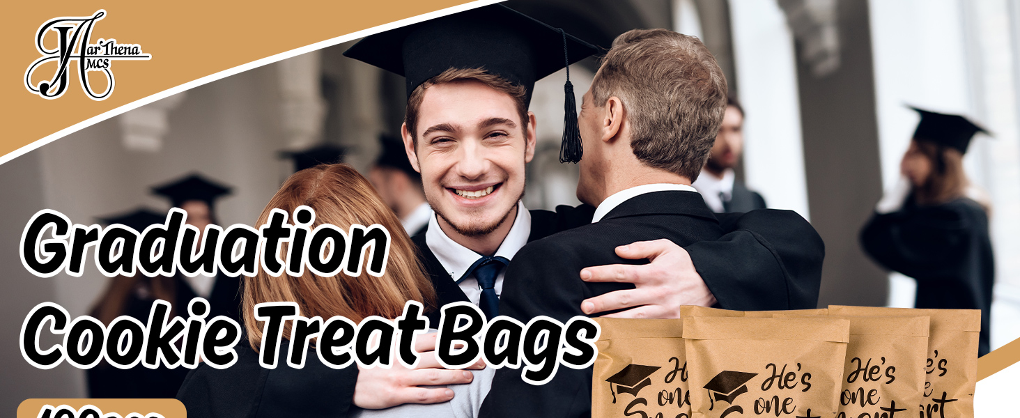 Amazon.com: JarThenaAMCS 100Pcs Graduation Cookie Treat Bags He's One ...