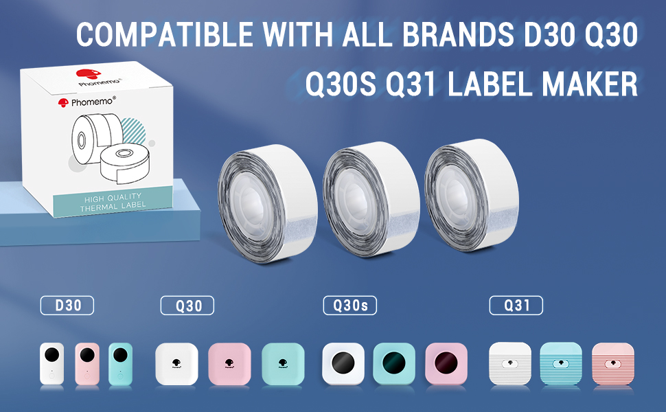 Amazon.com : Odaro D30 Q30 Q30S Q31 Thermal Label Tape, Transparent ...