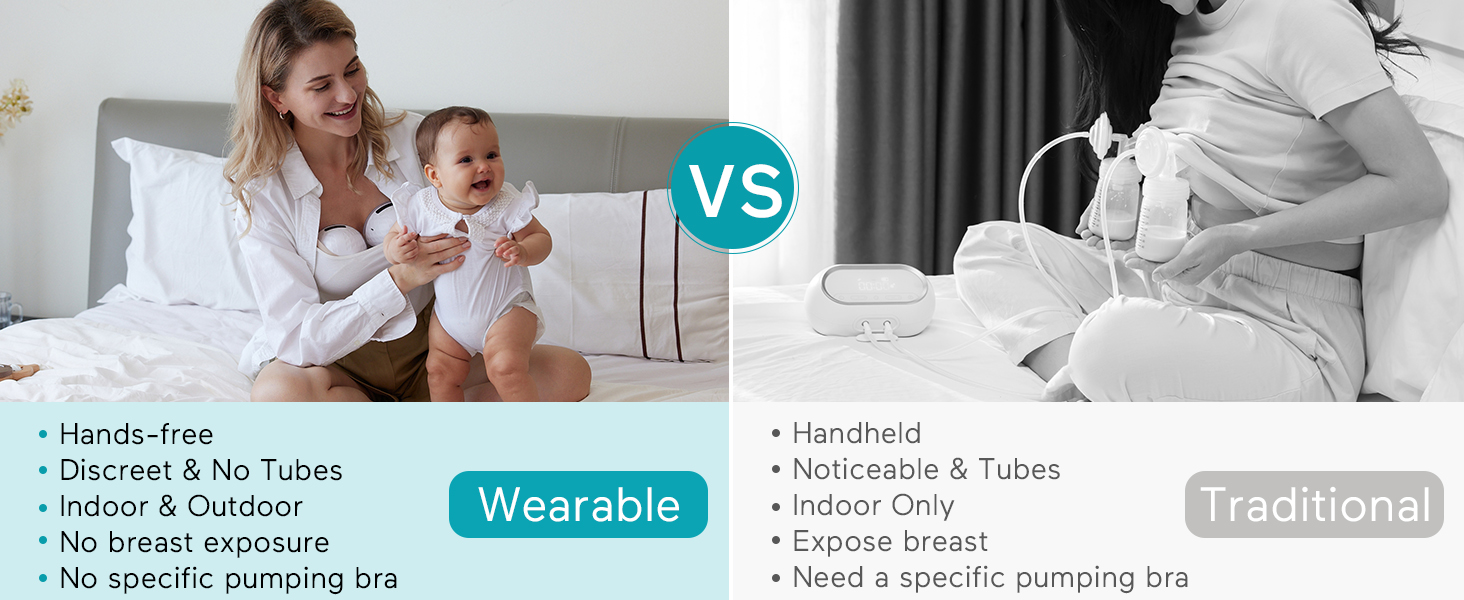 Amazon.com : Paruu P10 Hands-Free Breast Pump Wearable, 338mmHg Strong Suction, Low Noise, 4 ...