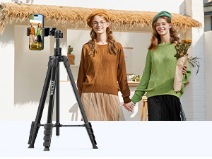 Amazon.com: 70" Phone Tripod & Selfie Stick, Horizontal Overhead Tripod, Extendable Camera Cell ...