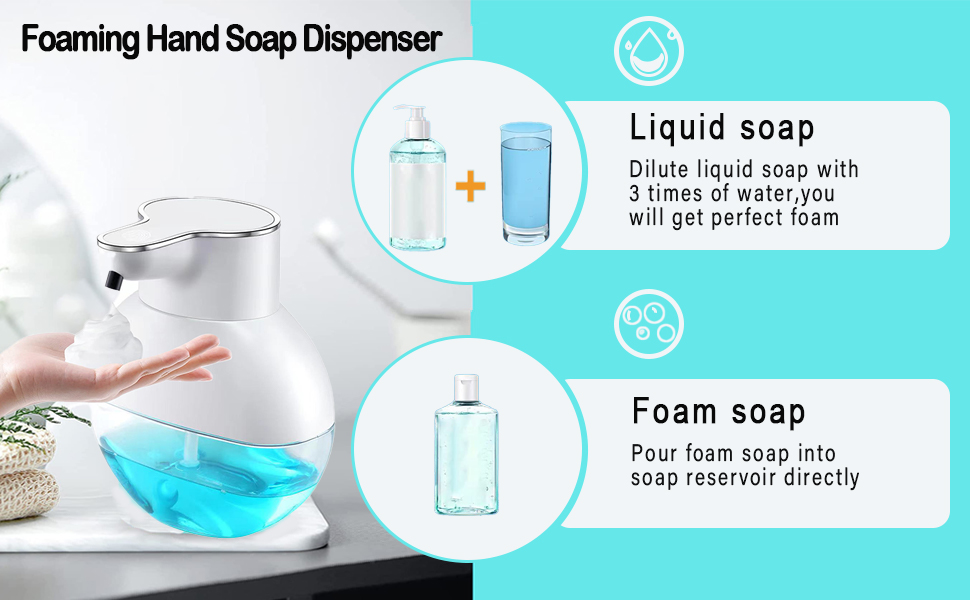 Amazon.com: WyhDamaiD Foaming Soap Dispenser，Touchless Automatic Foam Soap Dispenser 13.5oz ...