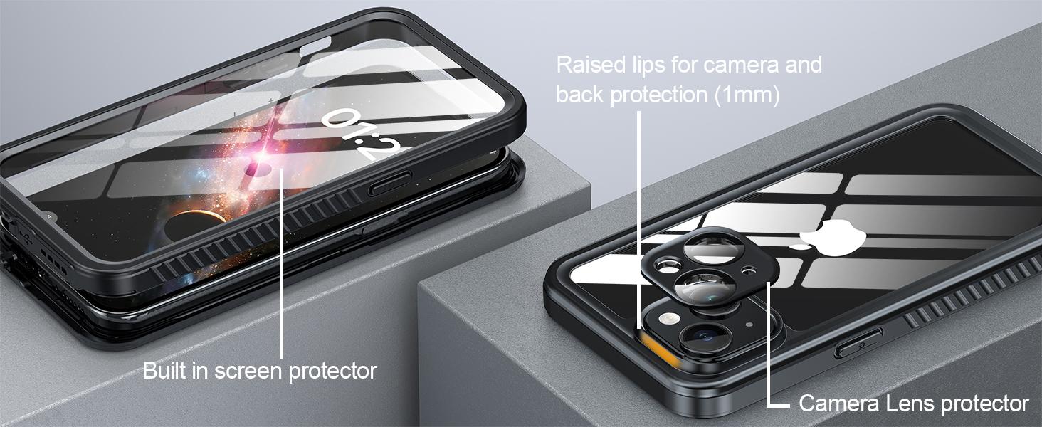 Amazon.com: AMILIFECASES for iPhone 15 Case Waterproof - Built-in Privacy Screen Protector & HD ...