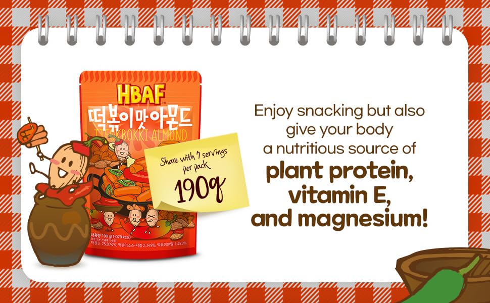 Amazon.com : [Official Gilim HBAF] Korean Tteokbokki Seasoned Almonds Nut Protein Snack | Sweet ...