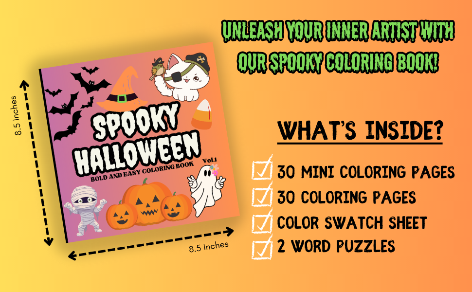 Amazon.com: Spooky Halloween Coloring and Activity Book: Bold & Easy ...