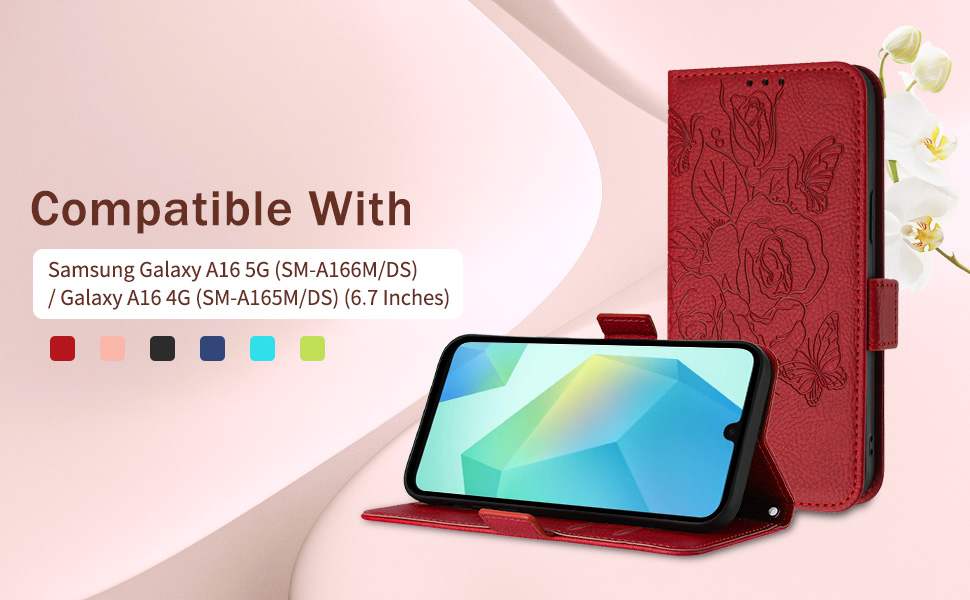 Amazon.com: JanCalm for Samsung A16 5G Case Wallet,[RFID Blocking][Card Cash Slots][Wrist Strap ...